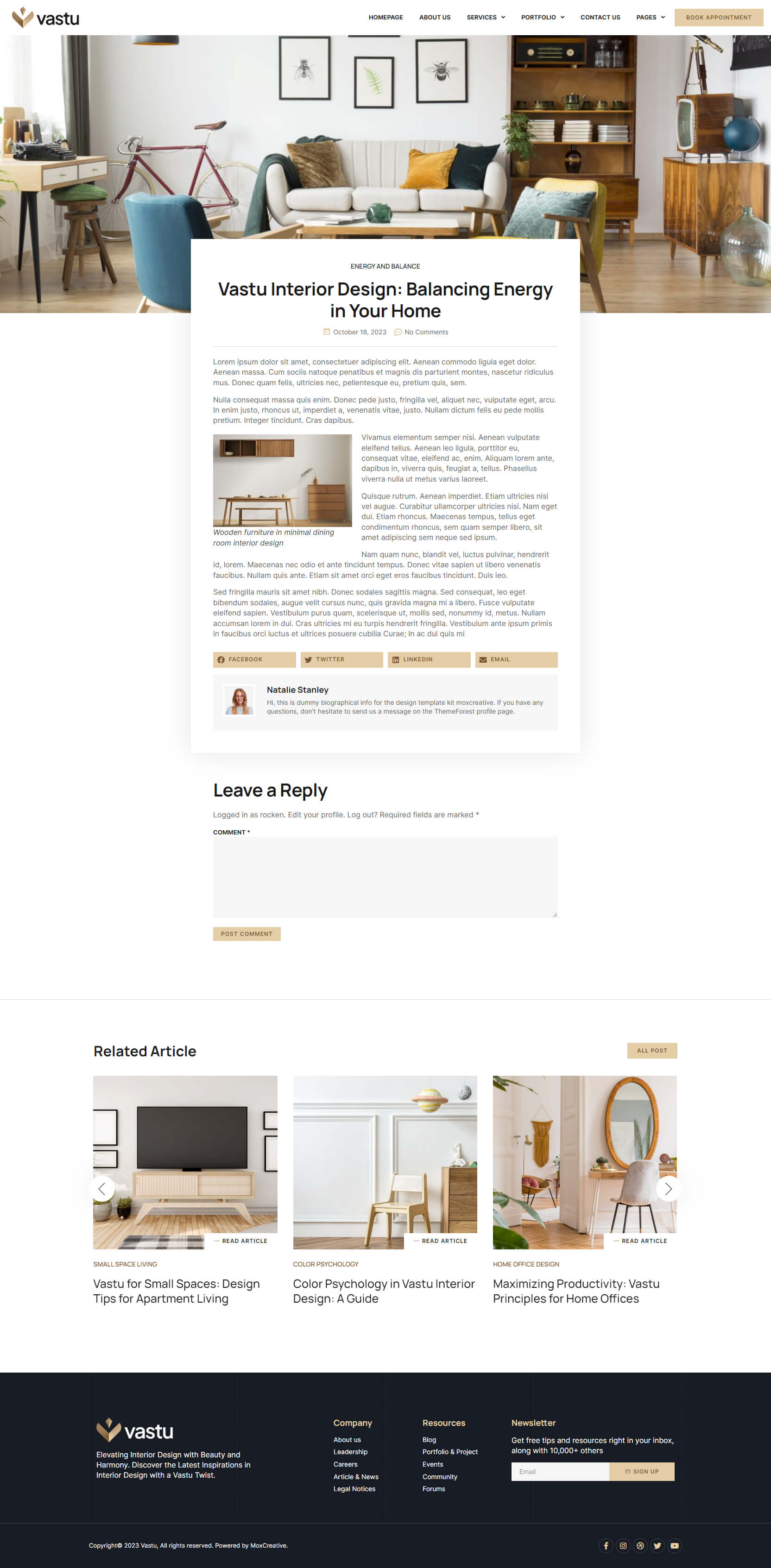 Vastu - Interior Design Service Elementor Pro Template Kit by moxcreative